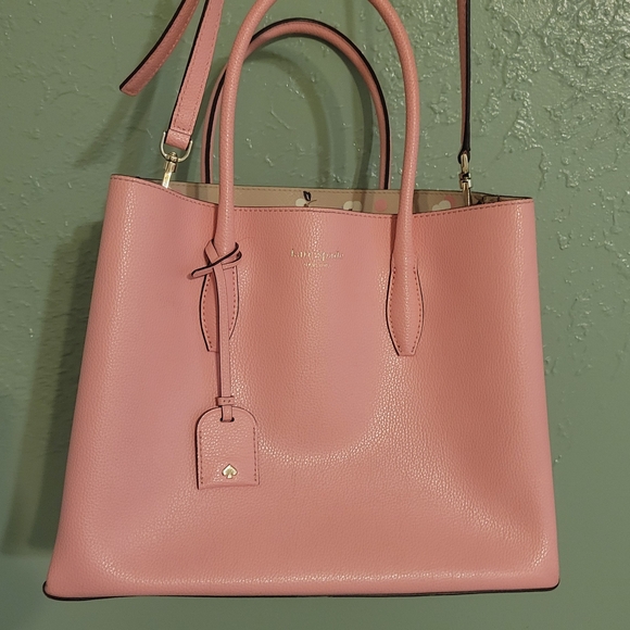 kate spade | Bags | Kate Spade Eva Medium Satchel In Pink Leather ...